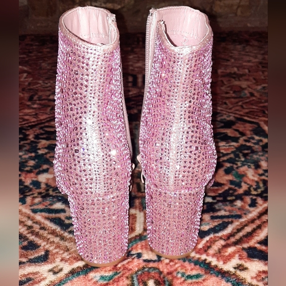 True Freedom | Shoes | Womens Pink Rhinestone Ankle Boots | Poshmark